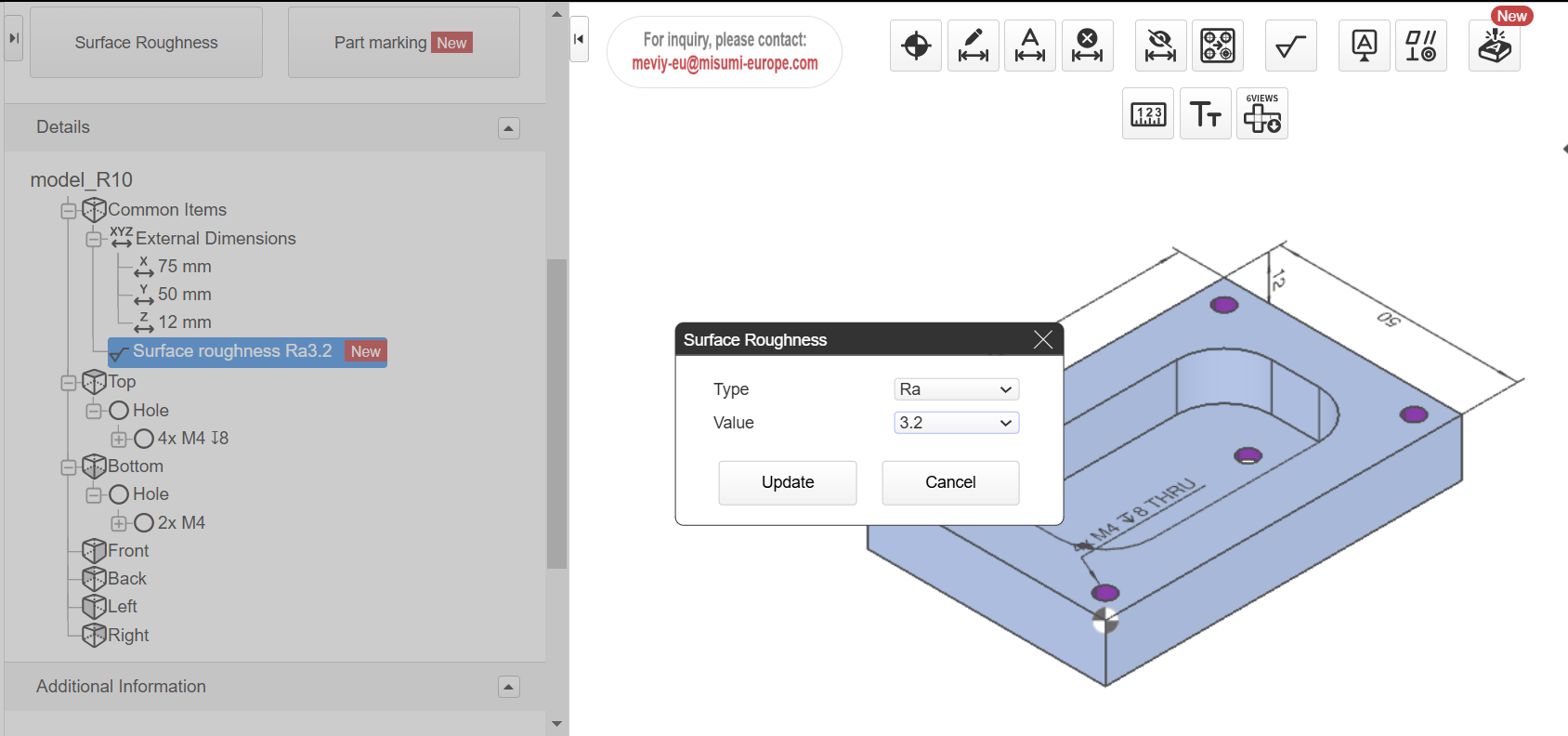 Surface Roughness Options Available for CNC Milled Parts: Ra3.2, Rz12.5 ...